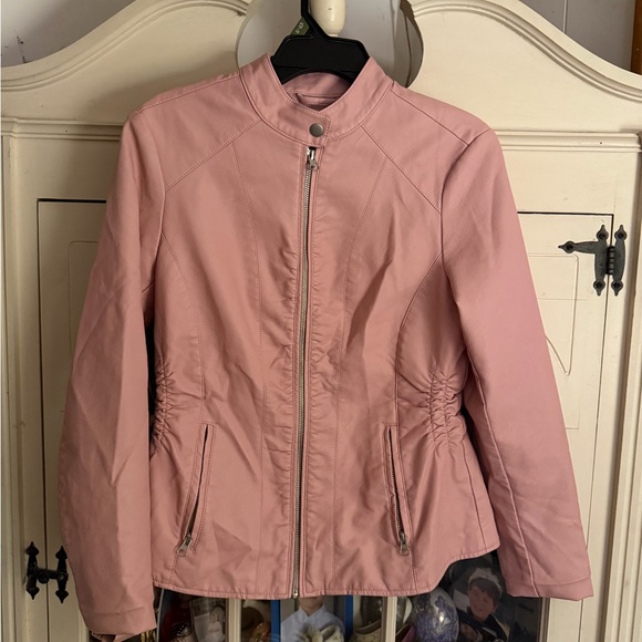 Baccini | Jackets & Coats | Baccini Womens Light Pink Faux Leather ...